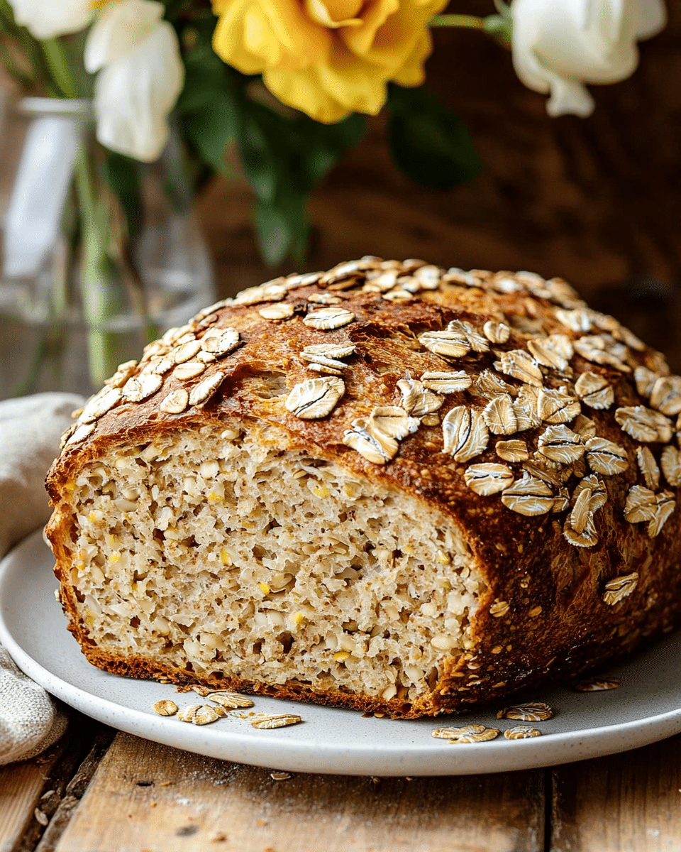 No-Knead Seeded Oat Bread (Crusty, Chewy, and Nutritious!)