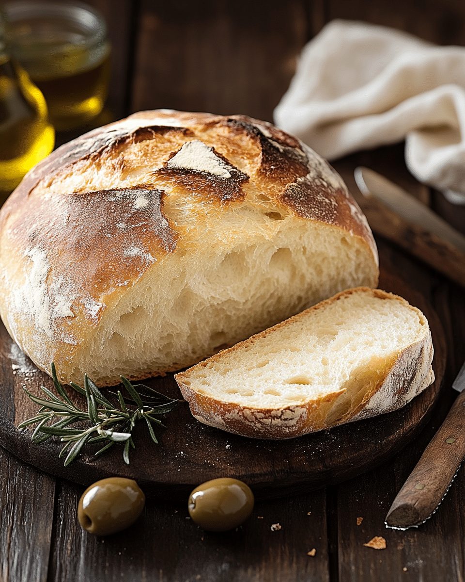 Rustic Italian Crusty Bread (No-Knead and Easy!)