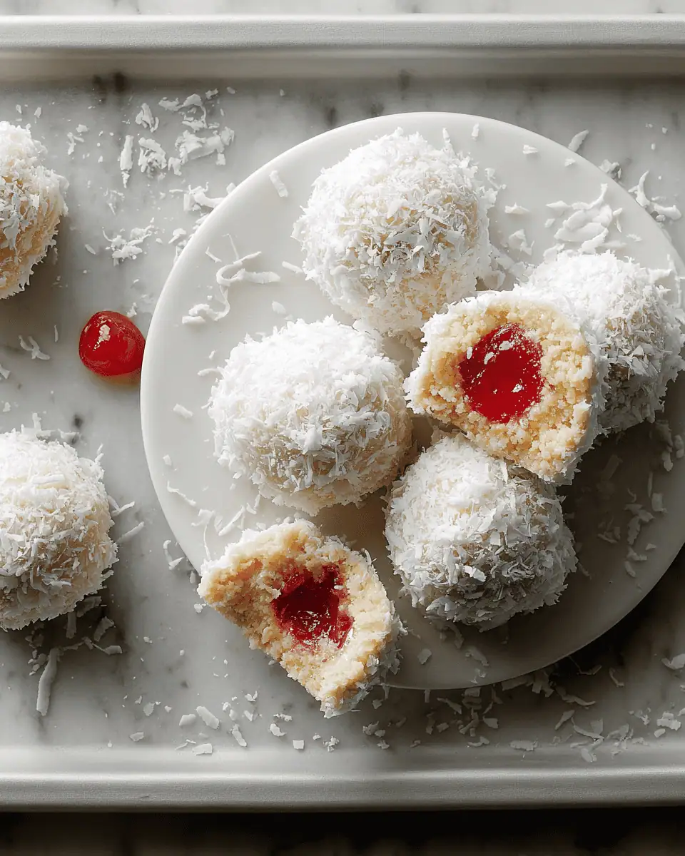 Cherry Snowballs: A Festive Coconut and Fruit Surprise